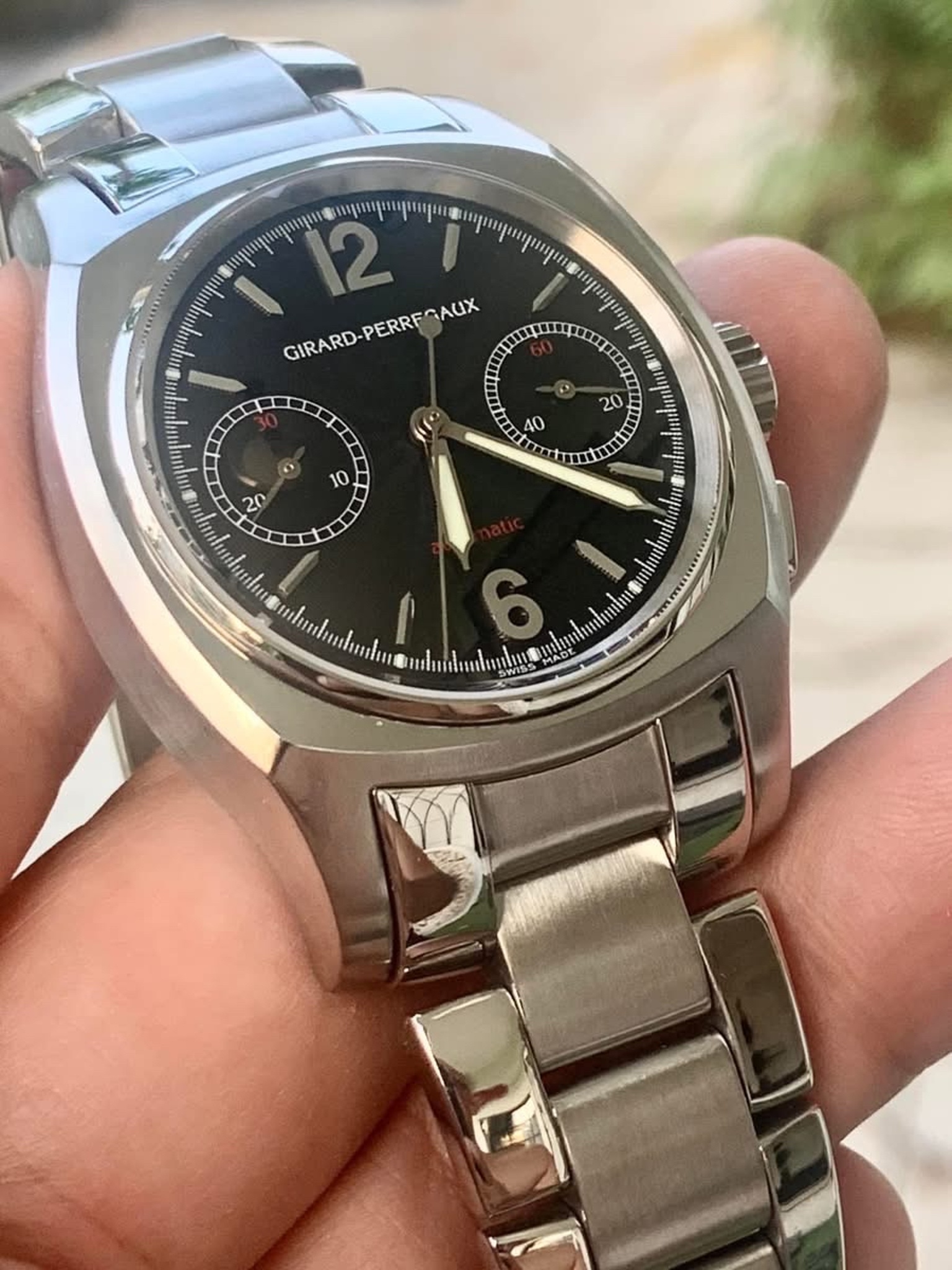 Girard Perregaux - Neo-vintage 38 mm Cushion case GP ref 2499 Chronograph